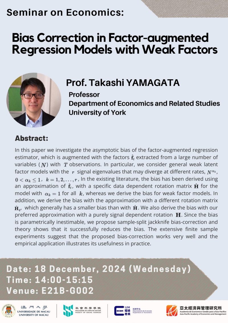 FSS-DECO seminar: Bias Correction in Factor-augmented Regression Models ...